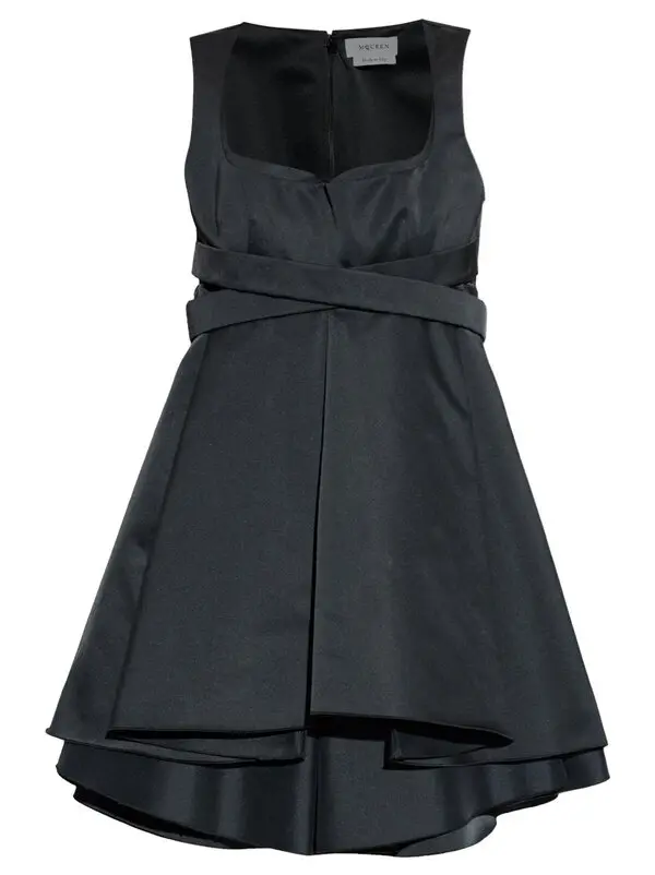 Alexander McQueen Sleeveless Short Dress - Black