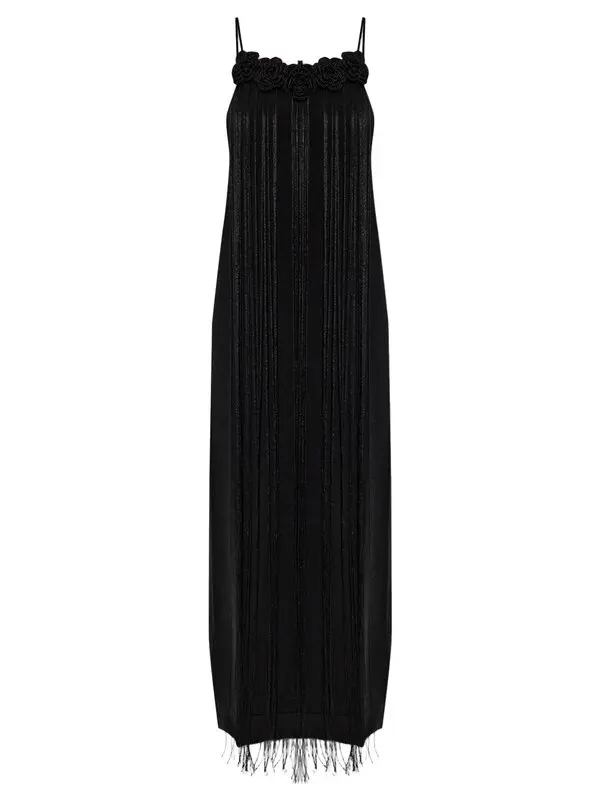 JIL SANDER Dress With Fringes - Black