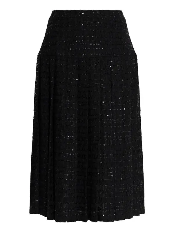 Alessandra Rich Skirt With A Slit - Black