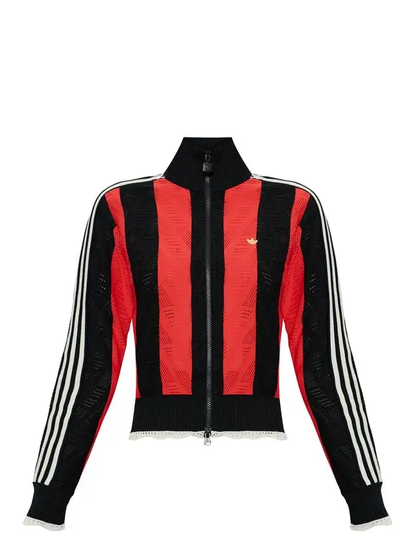 ADIDAS ORIGINALS Logo Applique Cardigan - Red