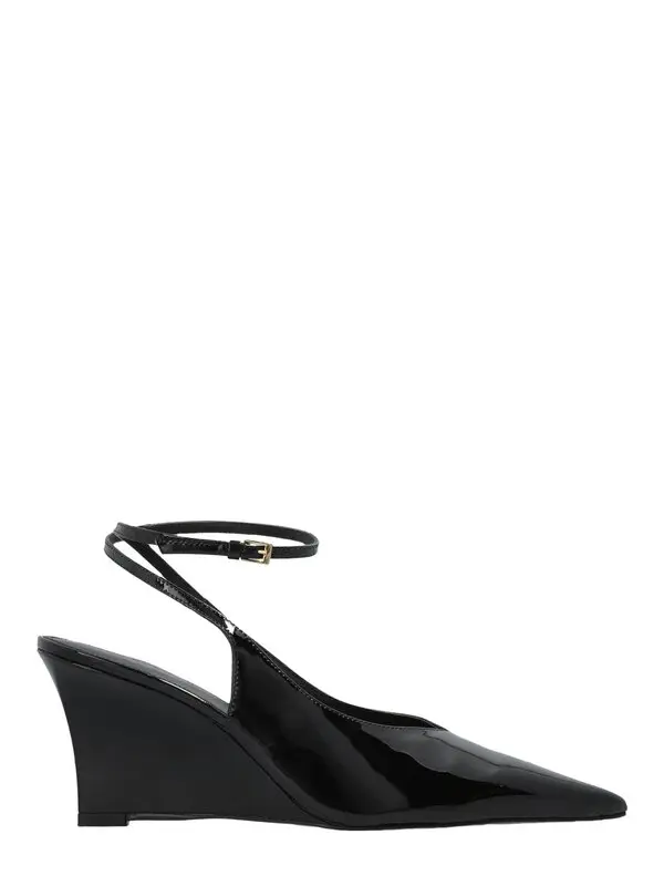 BLACK SUEDE STUDIO Eliana Leather Wedge Shoes - Black