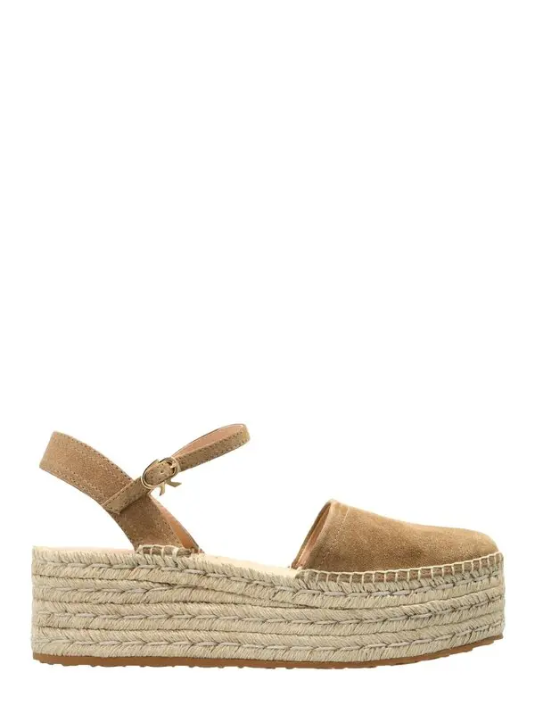GIANVITO ROSSI Suede Platform Espadrilles - Brown