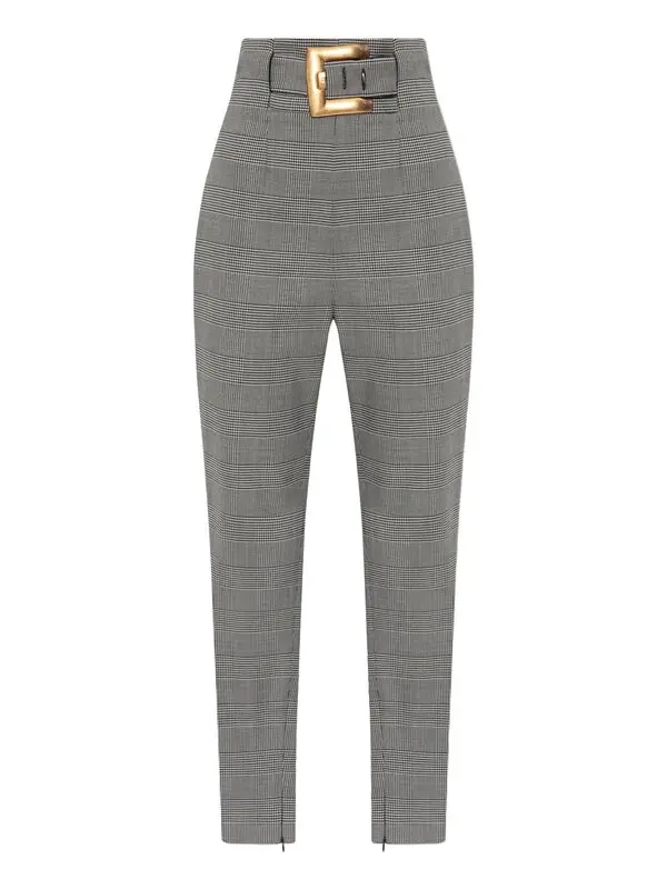 Balmain Houndstooth Pattern Trousers - Grey