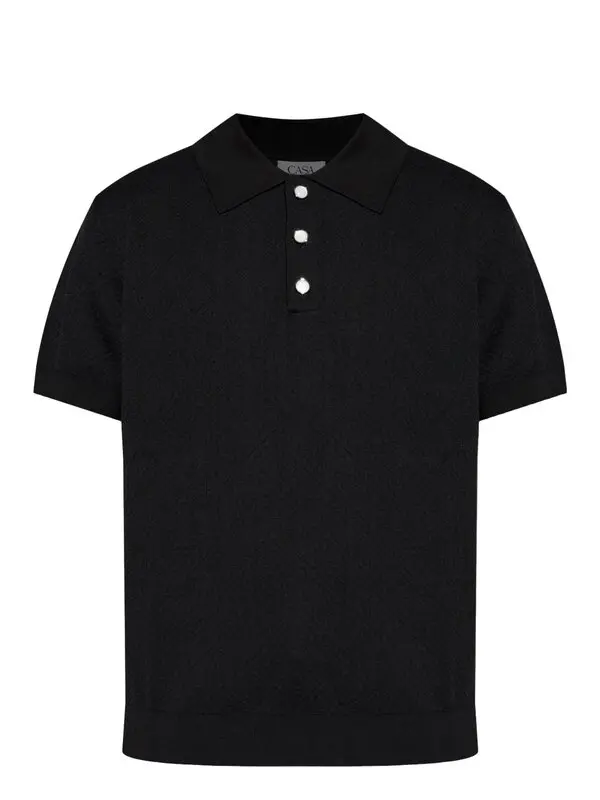 Casablanca Polo Shirt With Monogram - Black