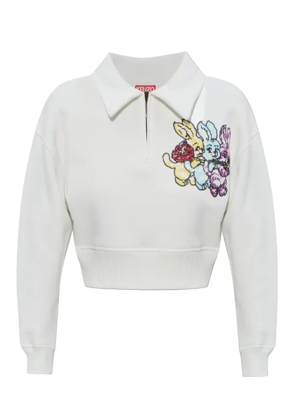 Kenzo Polo With Shimmering Applique - White