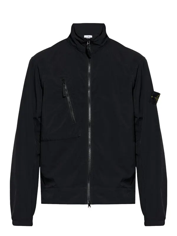 Stone Island Lightweight Jacket With Stand-up Collar - Black