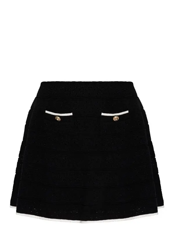 SELF-PORTRAIT Mini Skirt With Lurex Thread - Black