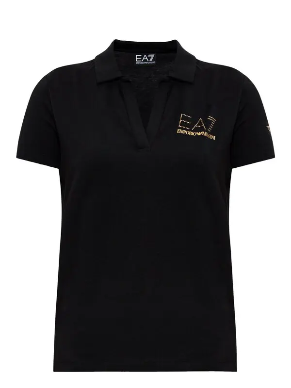 EA7 Logo Polo Shirt - Black