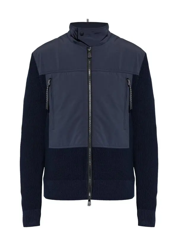 Moncler Day-namic Zip-up Knit Jacket - Navy Blue