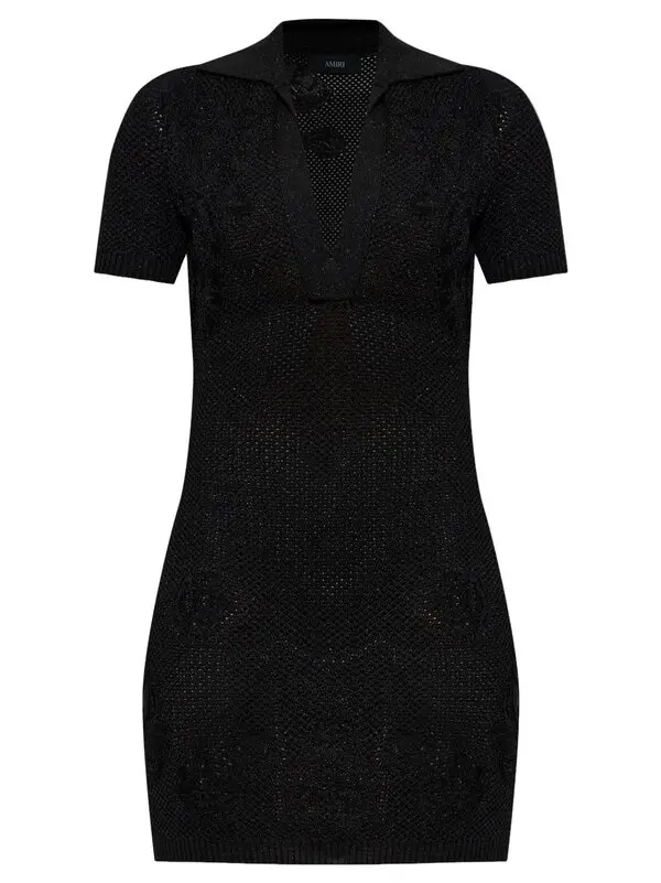 Amiri Mini Dress With Lurex Thread - Black