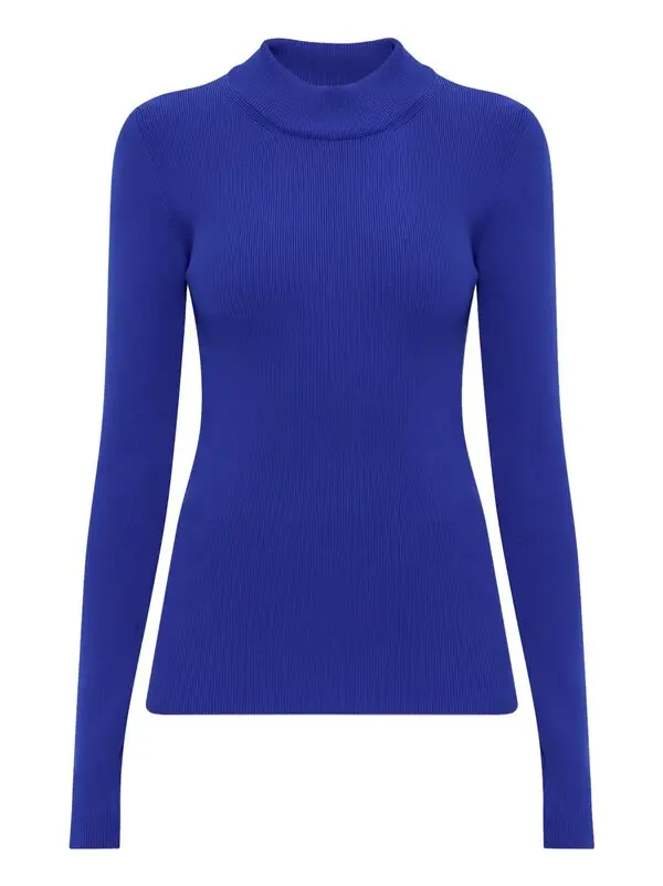 JIL SANDER Ribbed Knit Turtleneck - Navy Blue