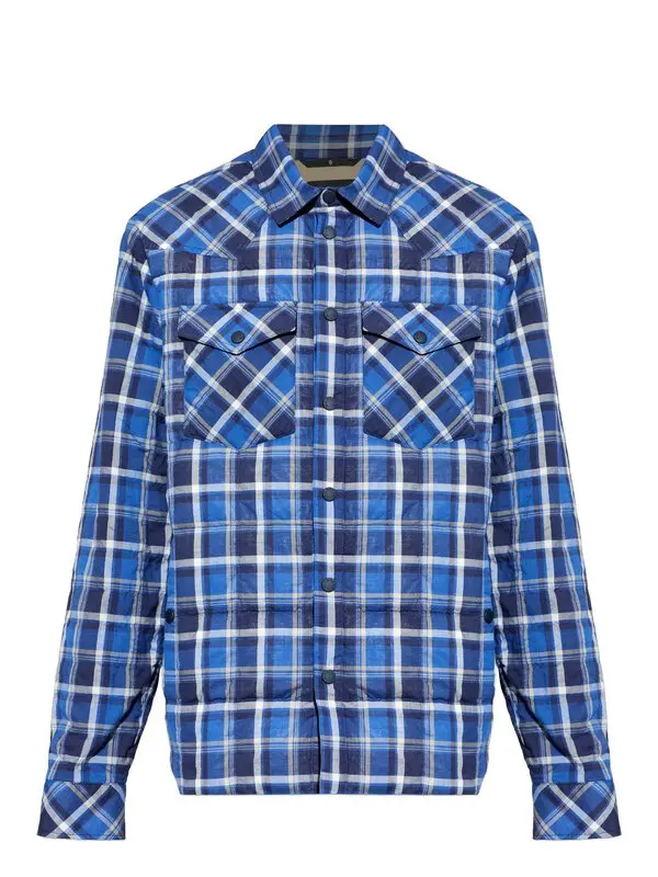 Moncler Day-namic Quilted Check Shirt Jacket - Blue
