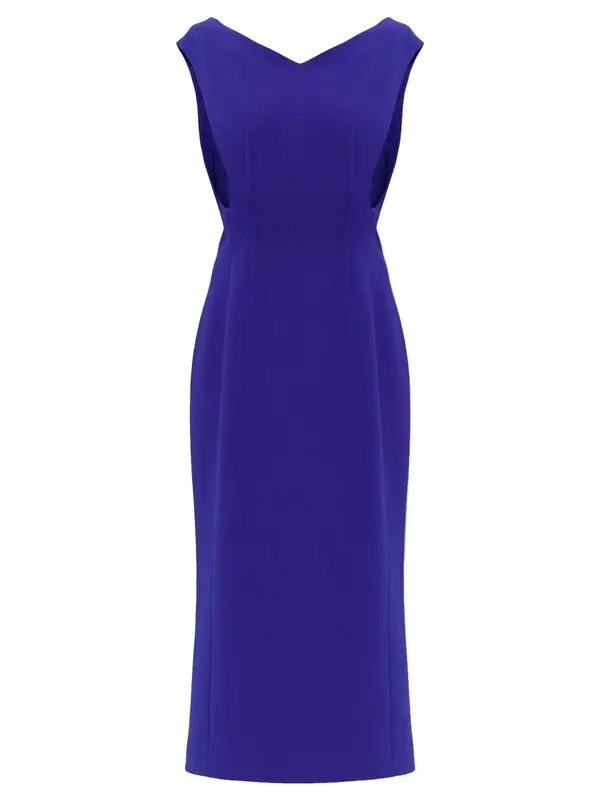 JIL SANDER Midi Dress With Waist Darts - Navy Blue