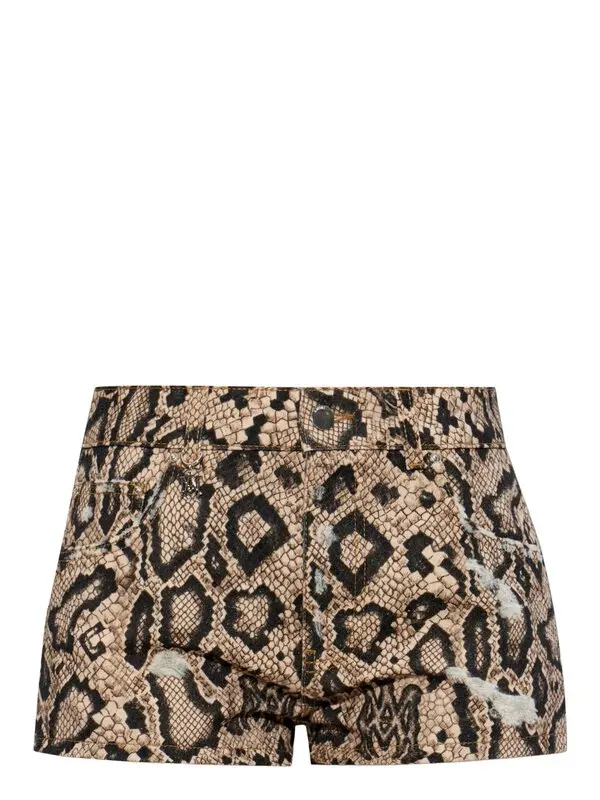 Amiri Animal Print Shorts - Beige