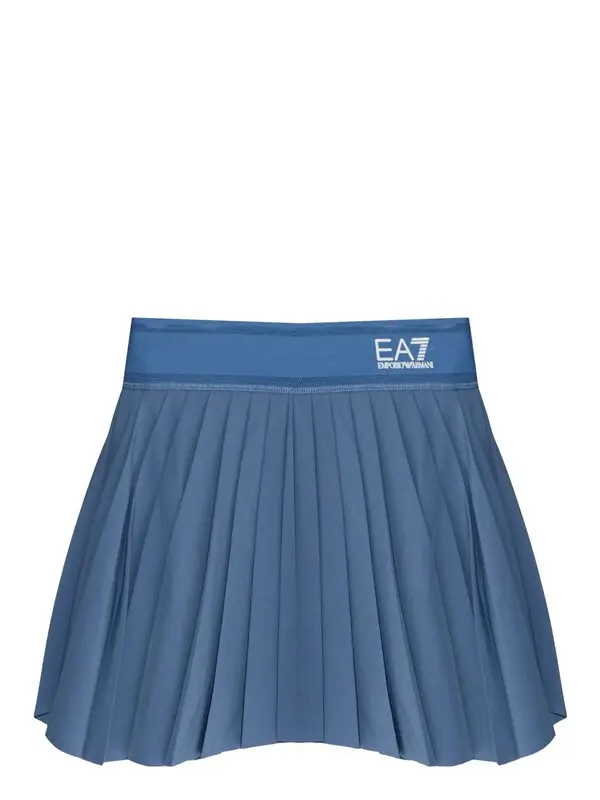 EA7 Pleated Mini Skirt With Logo - Blue