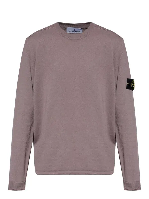 Stone Island Crew Neck Fine Knit Sweater - Purple