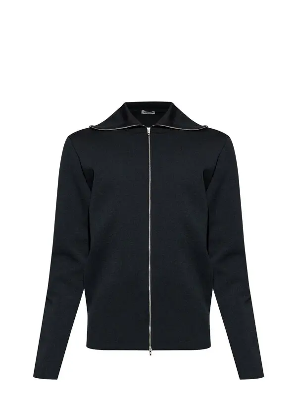 JIL SANDER Sweatshirt With Wide Turtleneck And Zip - Black
