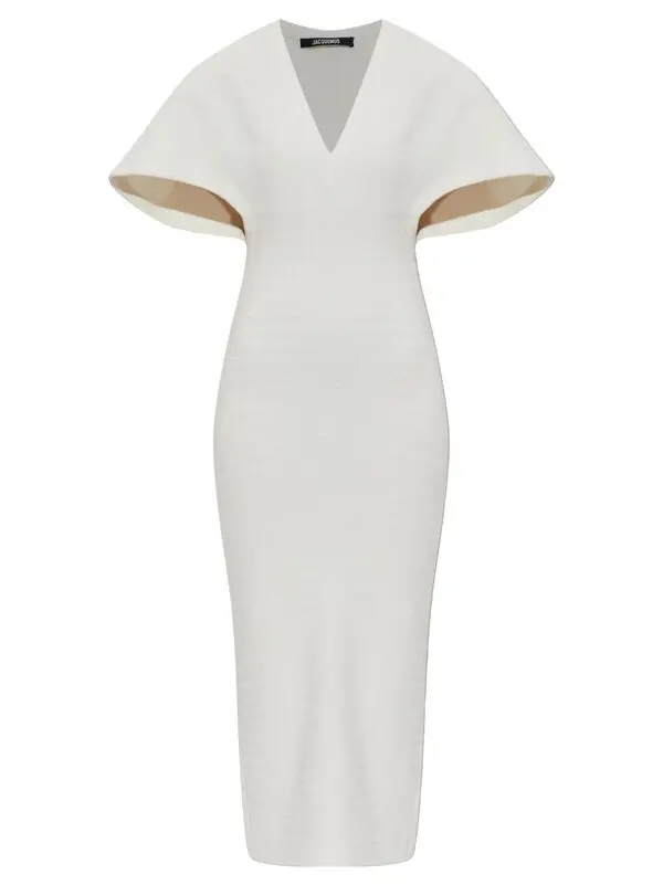 Jacquemus Maille' Midi Dress - White
