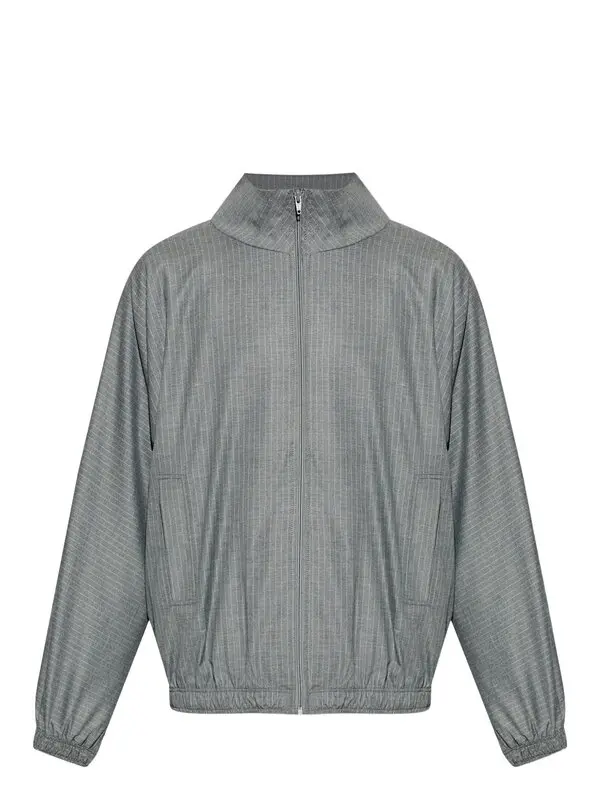 American Vintage Pinstripe Bomber Jacket - Grey