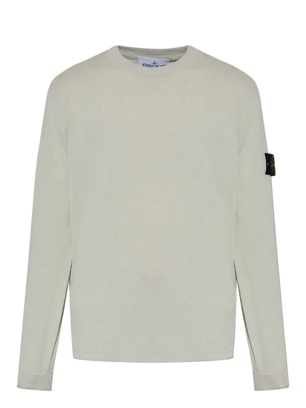 Stone Island Crew Neck Cotton Sweater - Grey