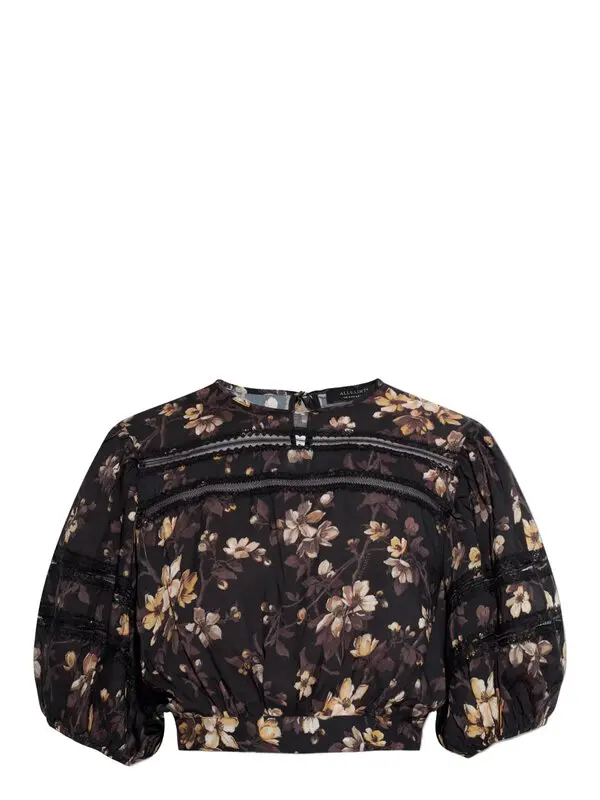 ALLSAINTS Floral Modal Top - Black