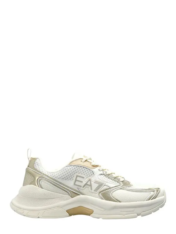 EA7 Logo Detailed Sports Shoes - Cream