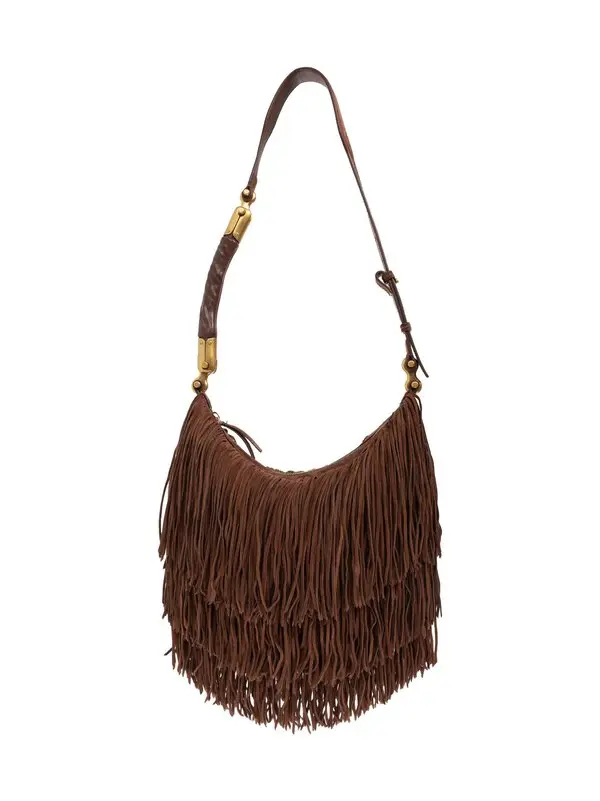 Balmain Hobo Medium Shoulder Bag - Brown