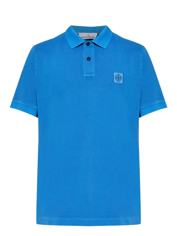 Stone Island Polo With Logo Patch - Blue