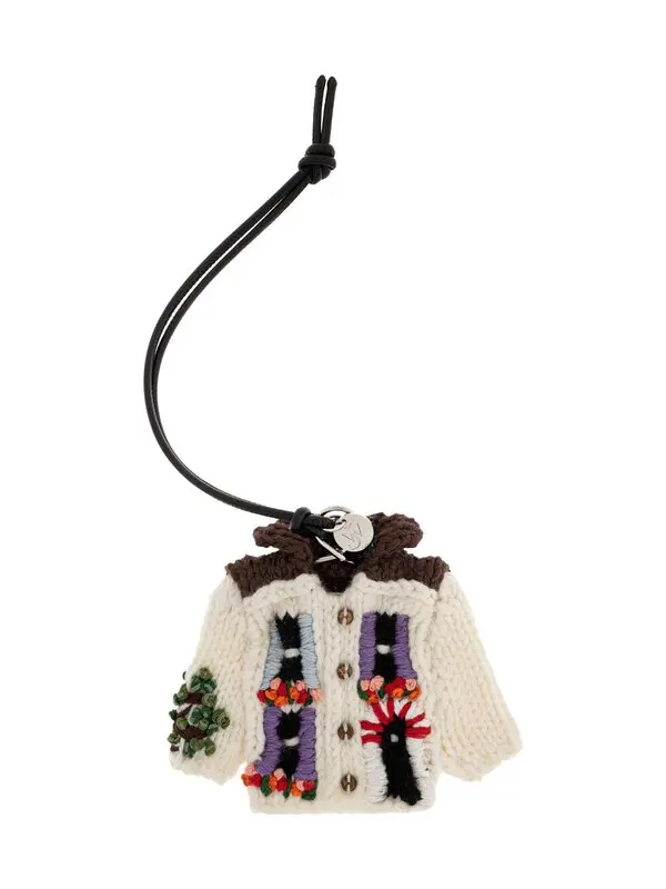 JW Anderson Bag Charm In The Shape Of A Sweater - Cream