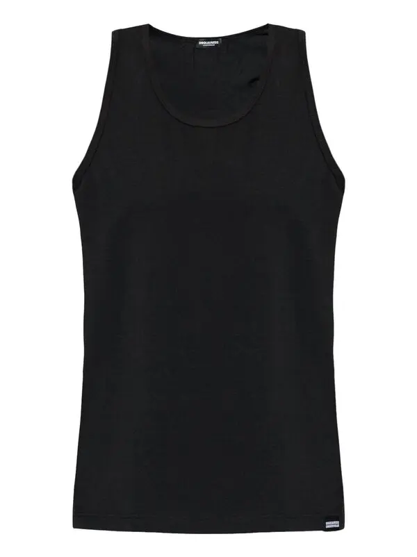 Dsquared2 Ribbed Sleeveless Lingerie Top - Black