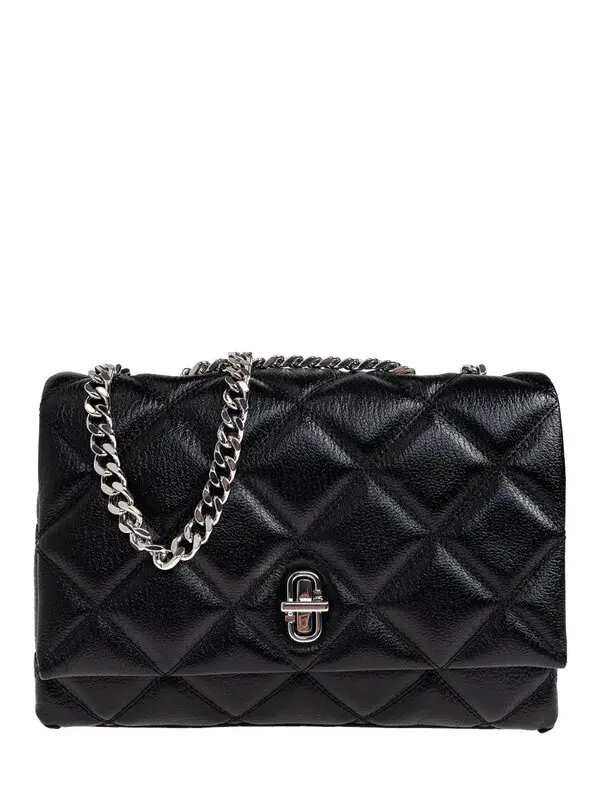 Marc Jacobs Leather Shoulder Bag With Logo - Black