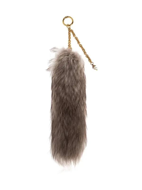 Chloé Fur Bag Charm - Brown