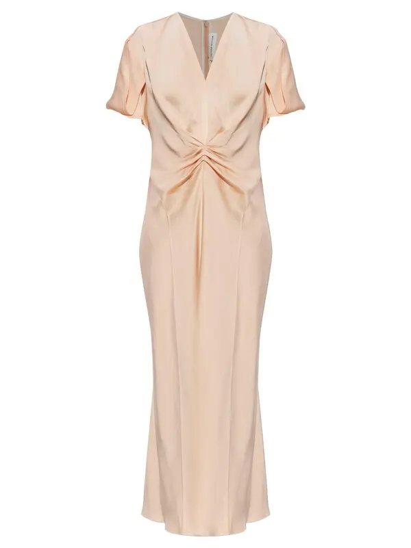 Victoria Beckham Satin Draped Dress - Pink
