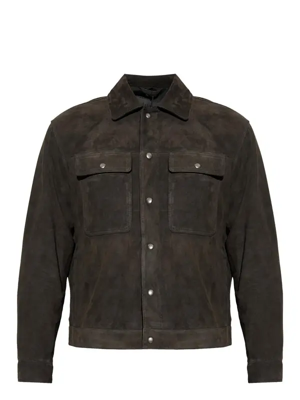 ALLSAINTS Shelton Suede Trucker Jacket - Black
