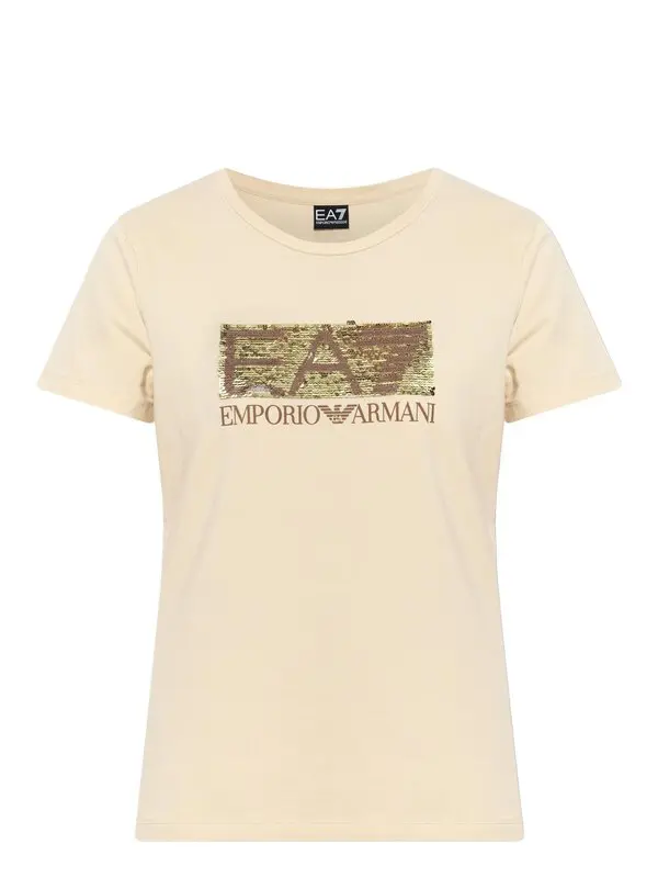 EA7 Logo T-shirt - Beige