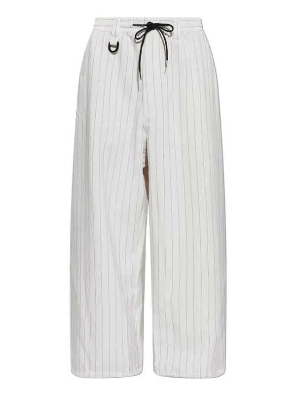 Y3 Pinstripe Wide Leg Trousers - Cream