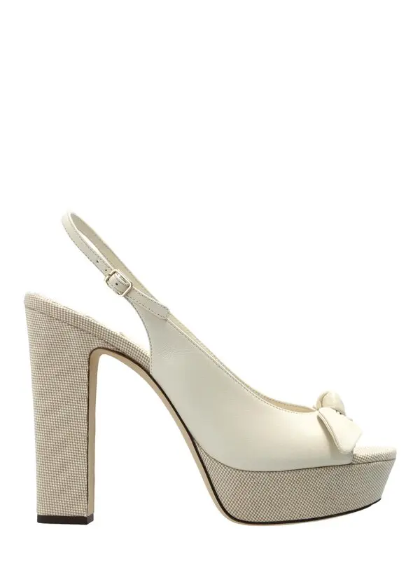 JIMMY CHOO Ziva 120 Platform Sandals - Cream