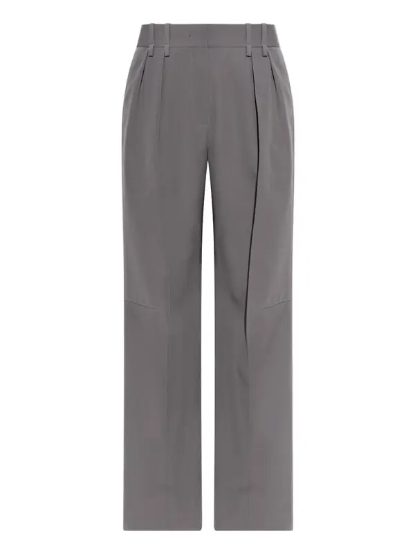 JIL SANDER Wool Wide Leg Trousers - Grey