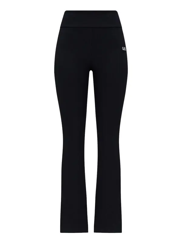 EA7 Pleated Flare Trousers - Black