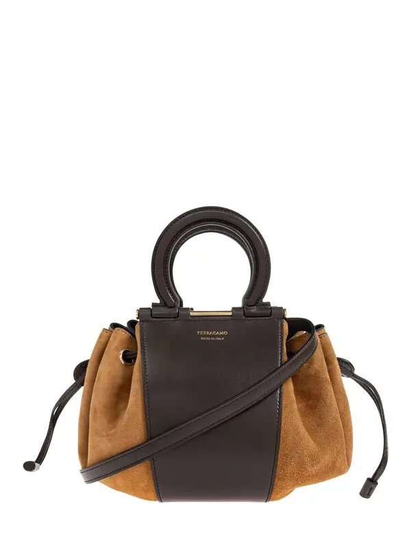 FERRAGAMO Gancio Handbag - Brown