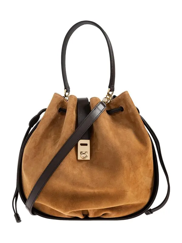 FERRAGAMO Hug Bucket Handbag - Beige