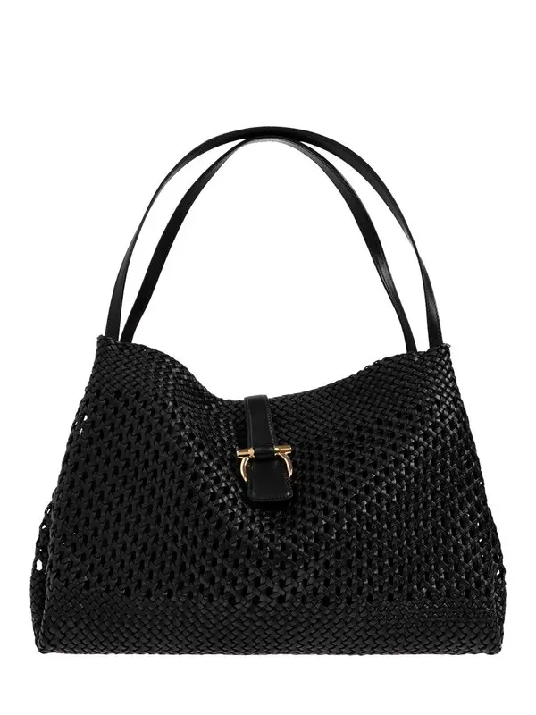 FERRAGAMO Leather Shopper Bag - Black