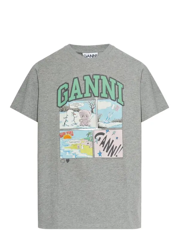 GANNI Logo T-shirt - Grey