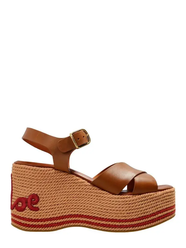 Chloé Wedge Sandals - Brown