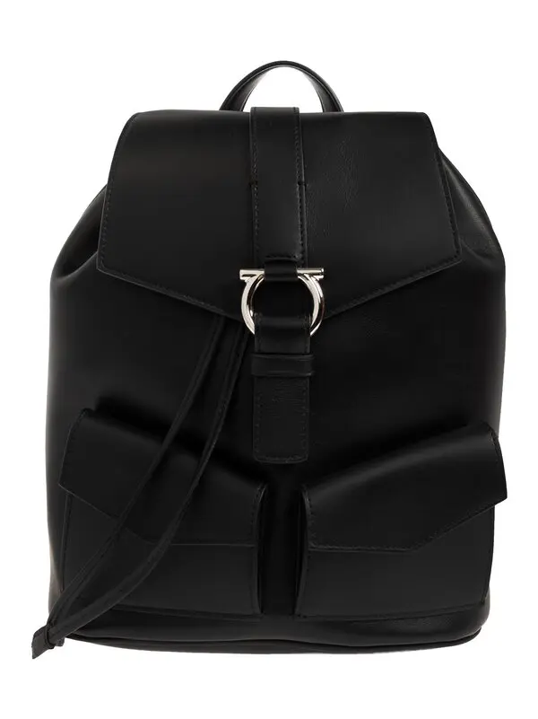 FERRAGAMO Leather Backpack - Black