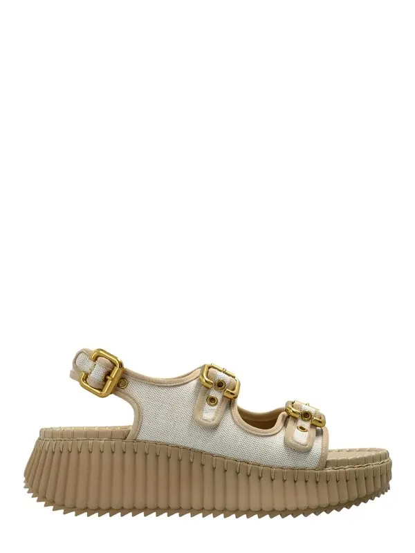 Chloé Nama Platform Sandals - Cream