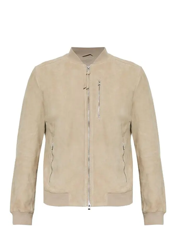 ALLSAINTS Kemble Suede Bomber Jacket - Beige