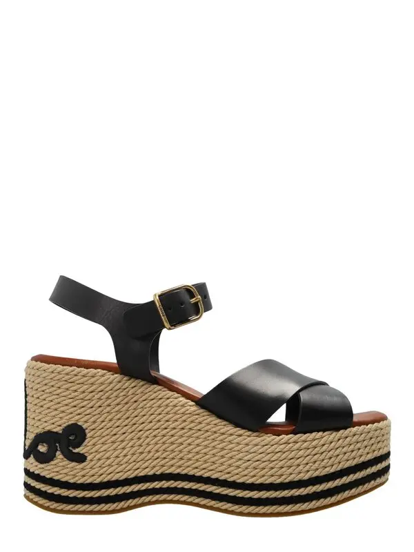 Chloé Wedge Sandals - Black