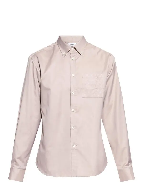 FERRAGAMO Shirt With Pocket - Beige