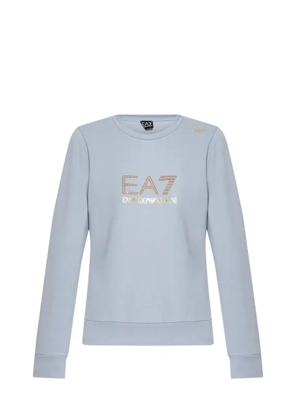EA7 Sweatshirt With Studded Logo - Blue